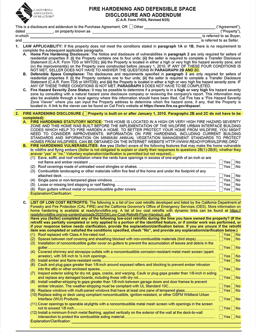Hardening & Defensible Space Disclosure – Hidden Hills Firewise